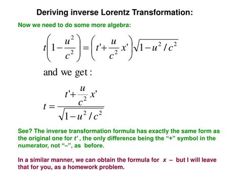 Ppt Lorentz Transformation Powerpoint Presentation Free Download Id 4577641