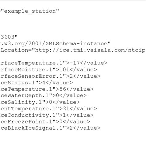 Sample Segment Of Ntcip Xml Data From An Rwis Station Download
