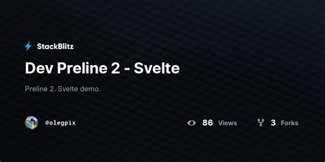 Dev Preline 2 Svelte StackBlitz