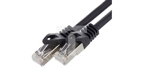Patchcord S FTP Kat 6A PiMF Kabel Sieciowy LAN 2x RJ45 PoE Czarny 3m