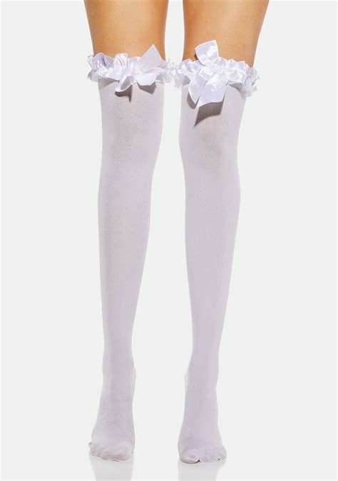 White Thigh High Socks Artofit
