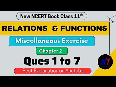 Chapter 2 Miscellaneous Exercise Ques 1 To 7 Relations And Funtions
