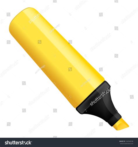 Yellow Highlighter Pen Stock Vector Illustration 164548106 Shutterstock