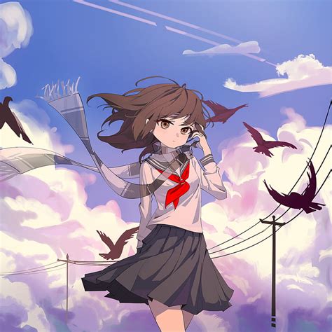 Anime Girl In Wind 1 100 Cartoon Of A Hair Blowing Wind Stock