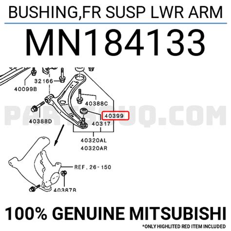 BUSHING,FR SUSP LWR ARM MN184133 | Mitsubishi Parts | PartSouq
