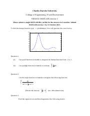 SMA102 MATLAB Exercise 1 Docx Charles Darwin University College Of