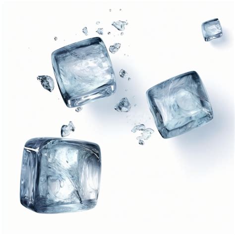 Premium AI Image Blue Clean Ice Cube Isolated On White Background