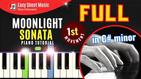 Moonlight Sonata I Simplified Full Version I Piano Tutorial I Slow I