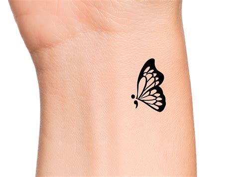 Semicolon Butterfly Temporary Tattoo Monarch Butterfly Etsy Australia