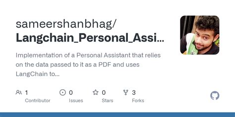 github sameershanbhag langchain personal assistant implementation of