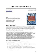 Syllbus For Spring 2338 Pdf ENGL 2338 Technical Writing Dianne