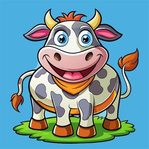 Eine Karikatur Einer Kuh Mit Einem Hemd Auf Dem Steht Kuh Premium Vektor