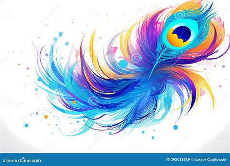 Peacock Inspired Abstract Energetic Colorful Background Stock