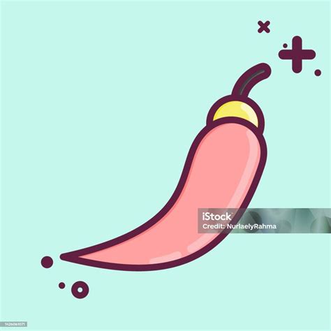 아이콘 칠리 태국 기호와 관련된 Mbe 스타일 편집 가능한 간단한 디자인 간단한 그림 간단한 벡터 아이콘 세계 여행 관광 태국어