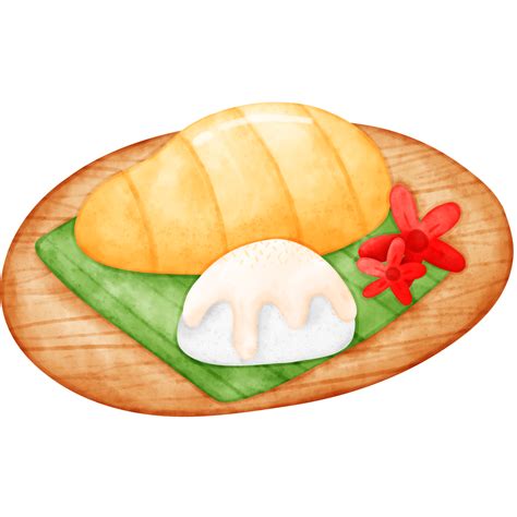 Mango Sticky Rice Mango Watercolor 32414727 Png
