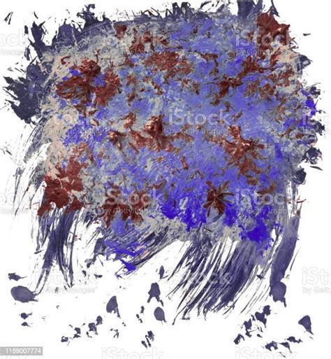 더러운 파란색으로 손으로 그린 고립 된 반점 잉크 아크릴 페인트 브러시 원 스트로크 수채화에 대한 스톡 사진 및 기타 이미지 수채화 0명 거친 Istock