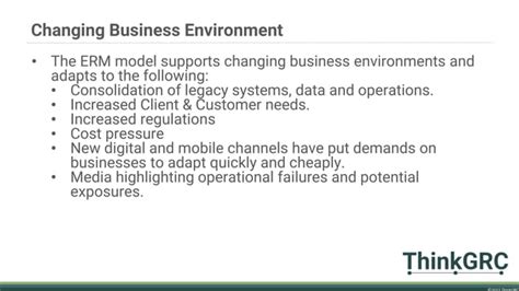 ThinkGRC justifying the transition to an Enterprise Risk Management (ERM) model | PDF