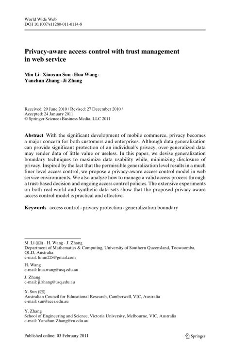 pdf privacy aware access control with trust management in web service