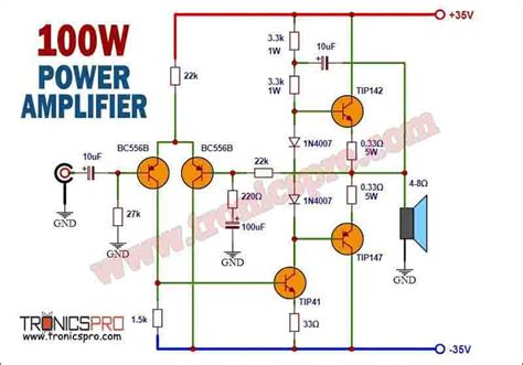 100w Power Amplifier Circuit Diagram Tronicspro Circuit Diagram