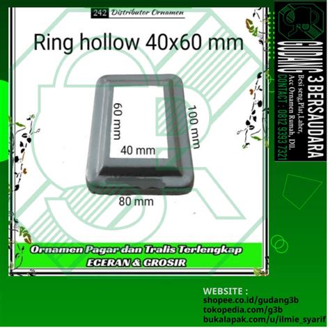 Jual Ring Hollow 40x60 Mm Tapak Hollow Minimalis Aksesoris Pintu Pagar