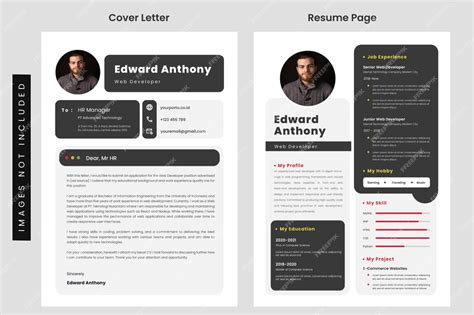 Premium Vector Cv Resume Web Developer Template