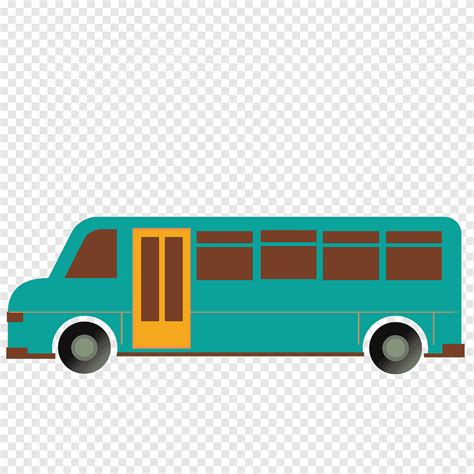 Cartoon School Bus สีเหลือง สีเขียว การ์ตูน ยานพาหนะ ขนส่ง Line