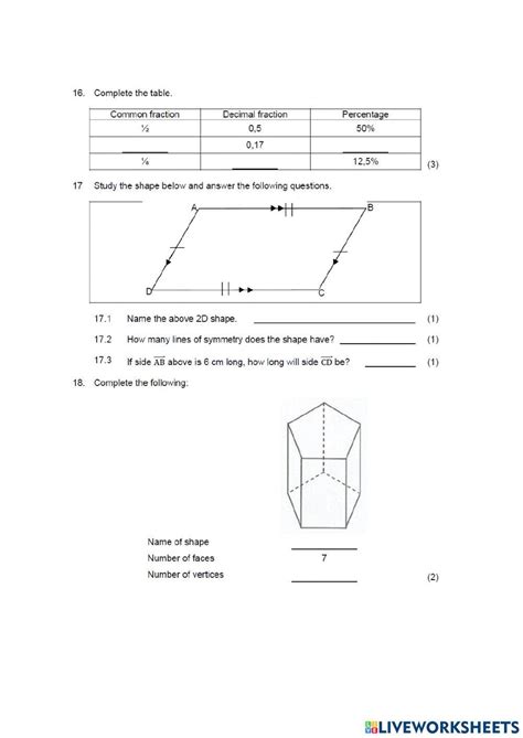 Math Part 1 Worksheet Live Worksheets
