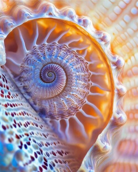 Seashell Spiral Macro Premium Ai Generated Image