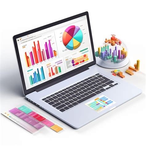Premium Ai Image A Laptop With A Graph On The Screen And A Pencil In
