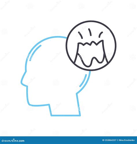 Mind Trigger Line Icon Outline Symbol Vector Illustration Concept Sign Stock Vector