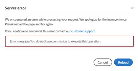 error message you do not have permission to exec adobe product