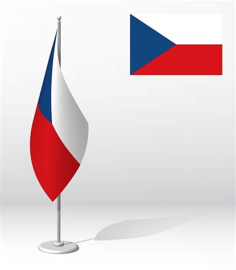 Premium Vector Flag Of Czech On Flagpole For Registration Of Solemn