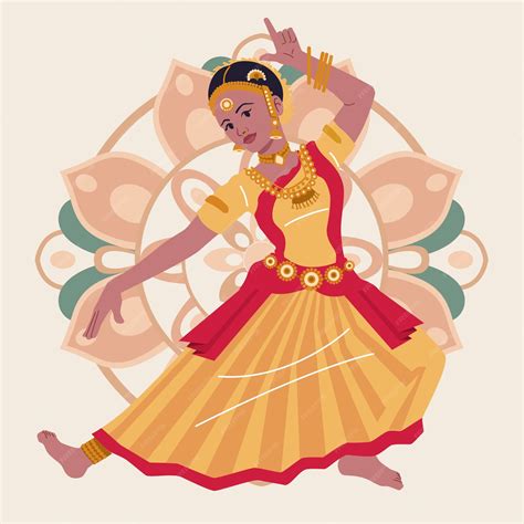 Premium Vector Bharathanatyam Illustration Design