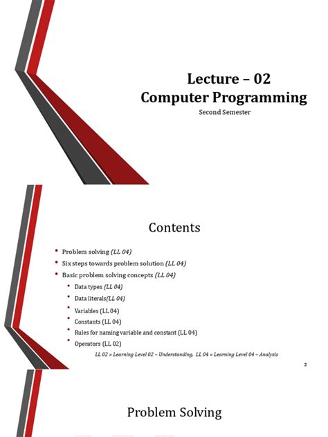 Programming Lecture 02 03 Pdf Data Type Variable Computer Science