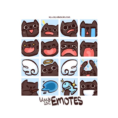 Black Cat Twitch Emotes ♡ Rartstore