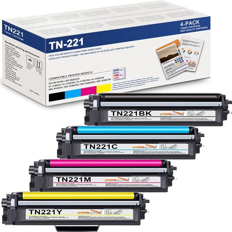 Amazon Brother TN 221 Standard Yield Black And TN 225 High Yield
