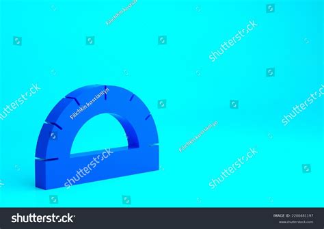 Blue Protractor Grid Measuring Degrees Icon Stock Illustration