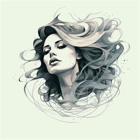 Ilustración de una mujer monocromática Vector Premium
