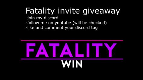 Fatalitywin Invite Giveaway Read Desc Youtube