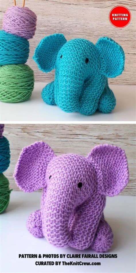 8 Cute Knitted Elephant Toy Patterns The Knit Crew