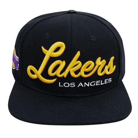 Nba Los Angeles Lakers Dropshadow Script Unisex Snapback Hat Black