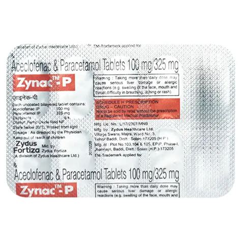 Zynac P 100mg 500mg Tablet View Usage Side Effects Price And