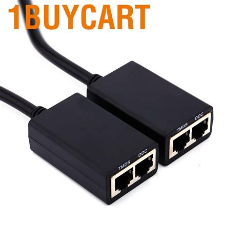 [1buy]30m Hdmi Over Rj45 Cat5e Cat6 Lan Ernet Balun Extender Repeater Up To 1080p Shopee Malaysia