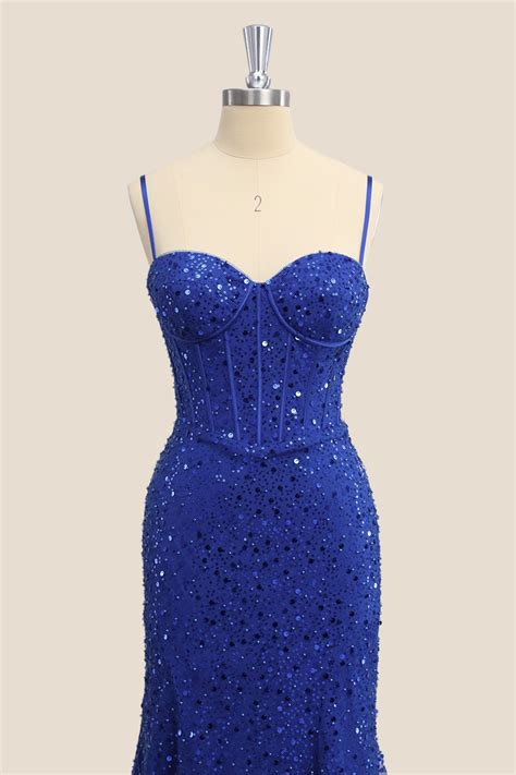 Royal Blue Sequin Mermaid Long Formal Dress 158 00 158 00 On