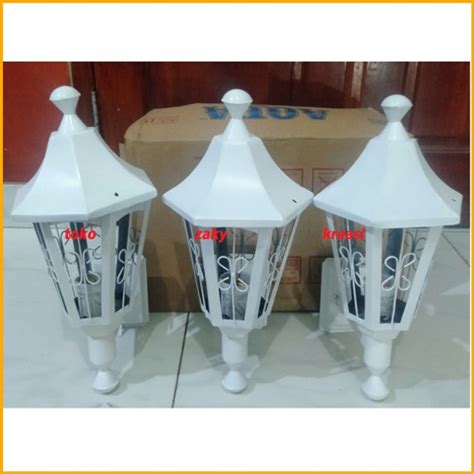 Jual Lampu Hias Dinding Klasik Minimalis Outdoor Teras Fhiting E27 Kaca Es Bohlam Obor