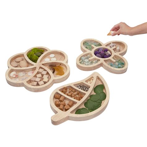 Loose Parts Organic Wooden Trays Set Of 3
