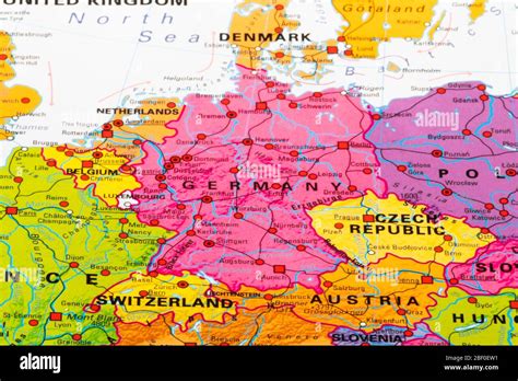 Europe Map Germany Germany On Europe Map Vector Vector Illustration