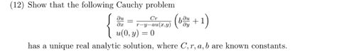 solved 12 show that the following cauchy problem