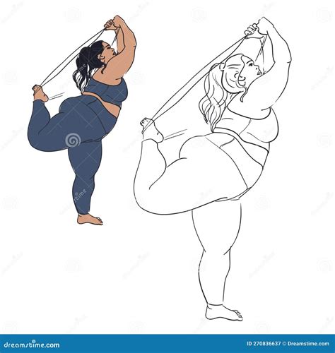 The Outline Of A Full Female Figure In A Tracksuit Is Engaged Outline
