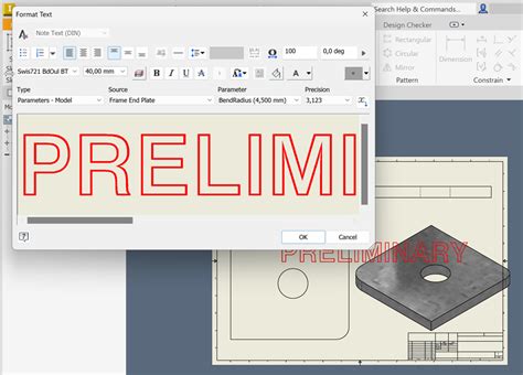 Not Able To Create Transparent Text In An Inventor Drawing